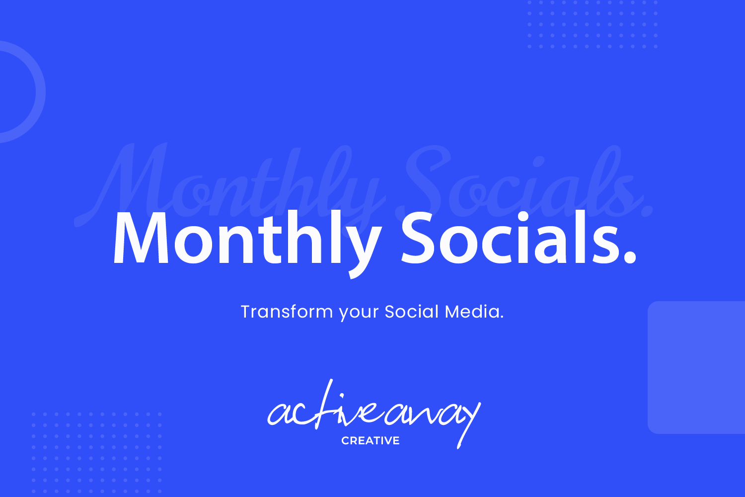 Monthly Socials Sign Up | Creative by Active Away